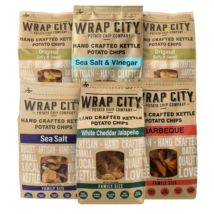 Kettle Chips Variety Pack – Homemade Kettle Potato Chips – Wrap City ...